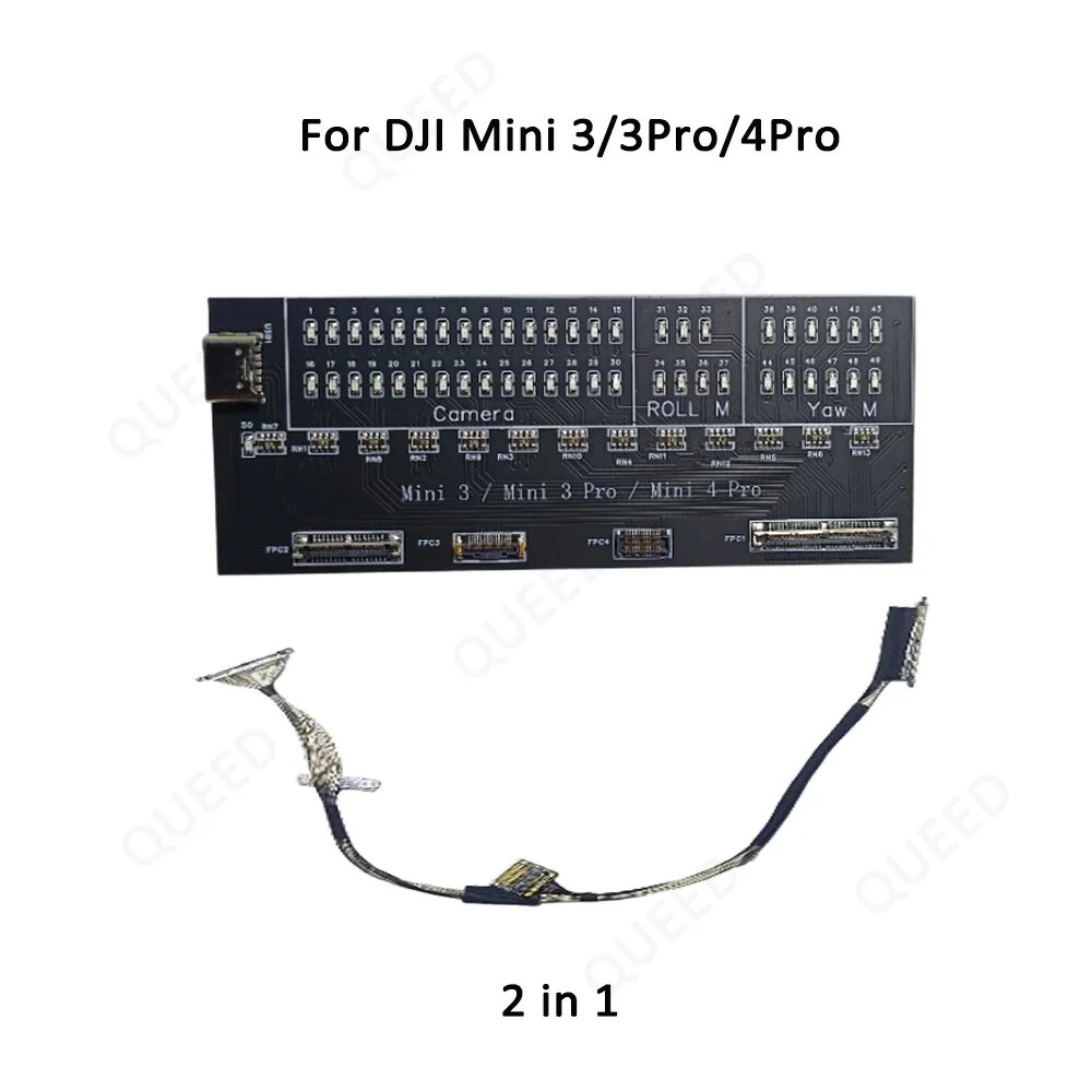 Подходит для инструмента для тестирования дронов DJI Mini 3/3 Pro/4 Pro, плоский кабель PTZ, коаксиальная передача сигнала, гибкая линия, тестовая плата