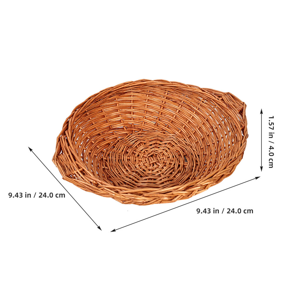 Корзина Из Природных Материалов Для Хранения Фруктов И Снеков 24.00X24.00X4.00Cm