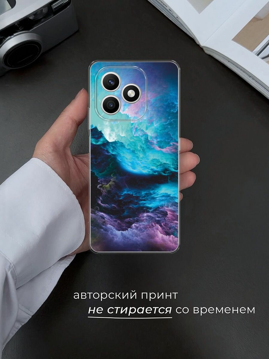 Силиконовый чехол на Honor X8d / Хонор X8d с принтом Бирюзовое небо — фото 1