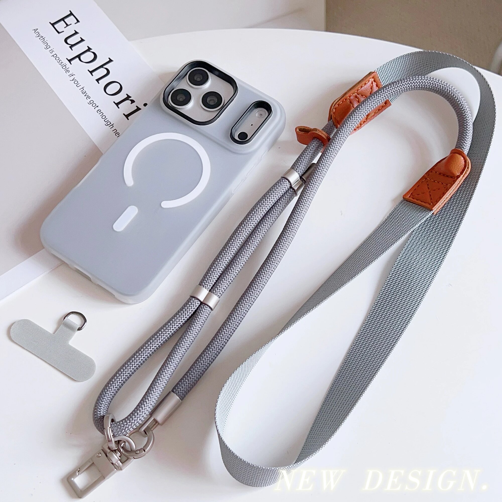 Чехол на iPhone 16 Pro Max с ремешком, GRAY