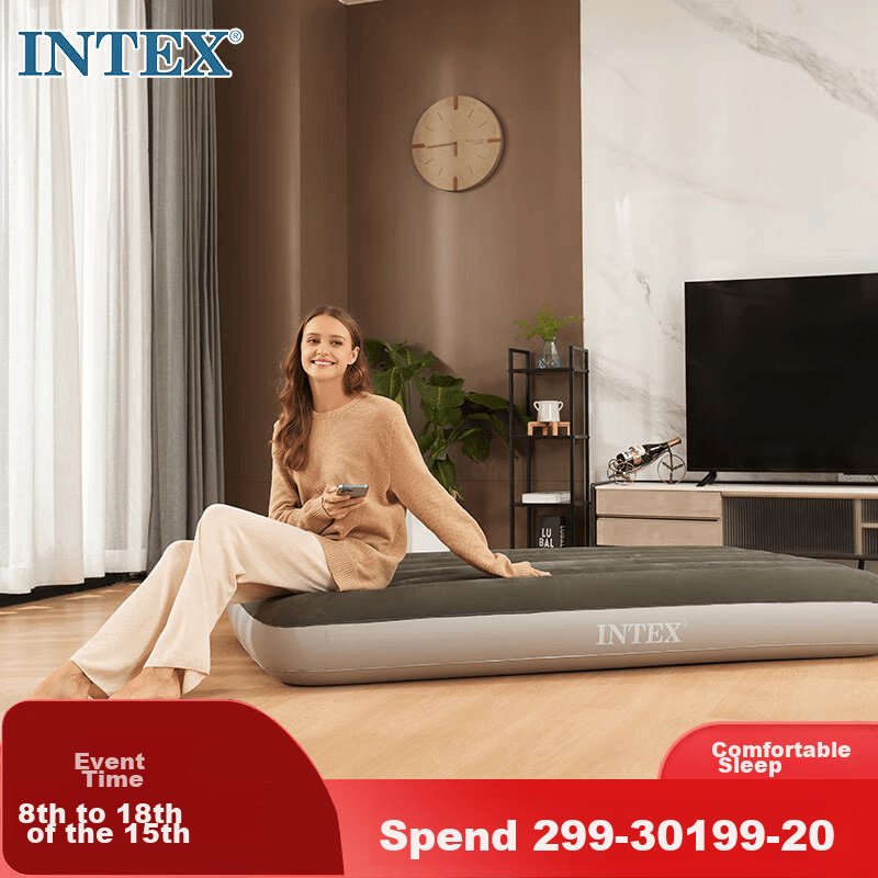 INTEX 64107 Надувная кровать для кемпинга на открытом воздухе водонепроницаемый матрас односпальная большого размера