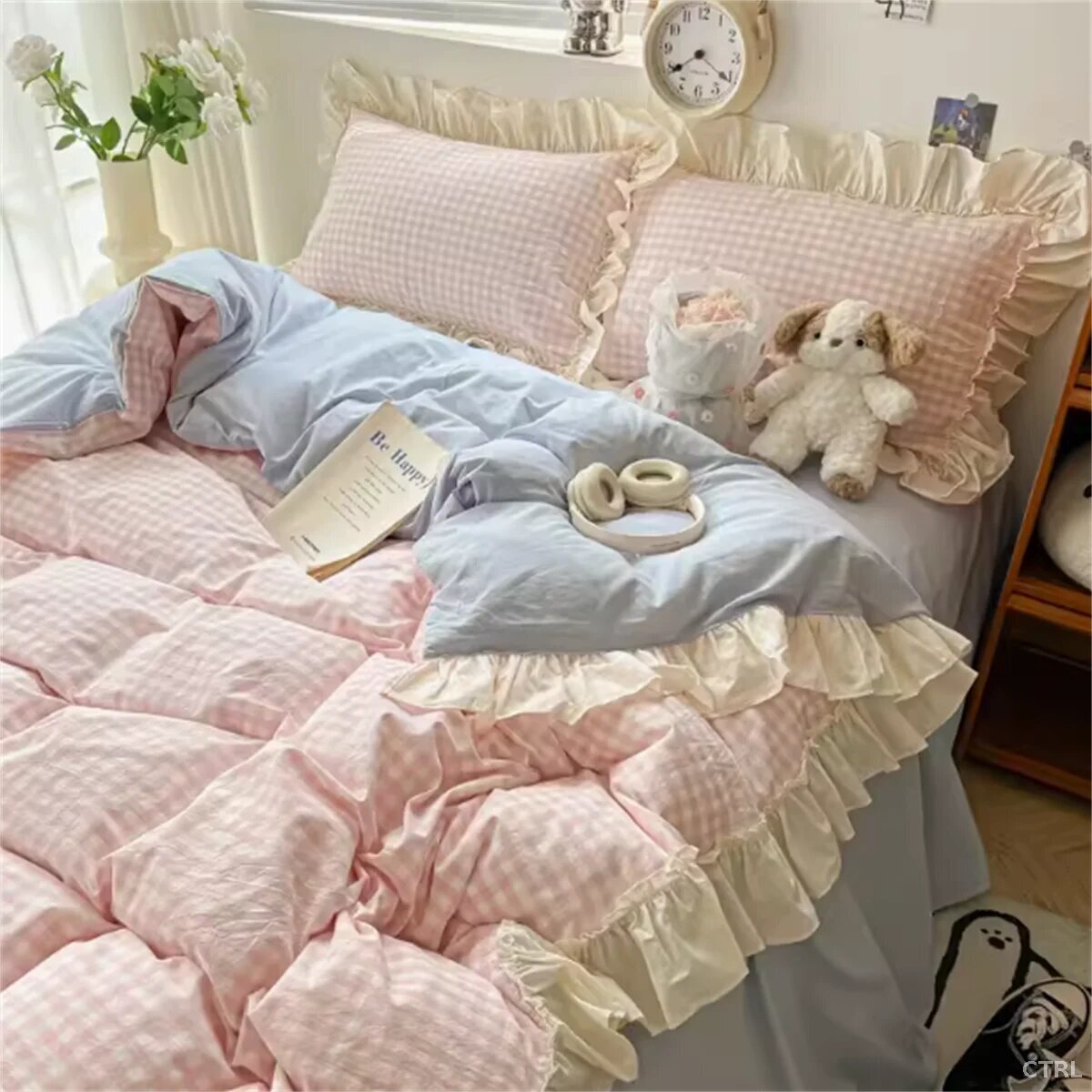 Комплект постельного белья Princess Style 4 шт, 100% полиэстер, 180x220 4pcs, Розовый
