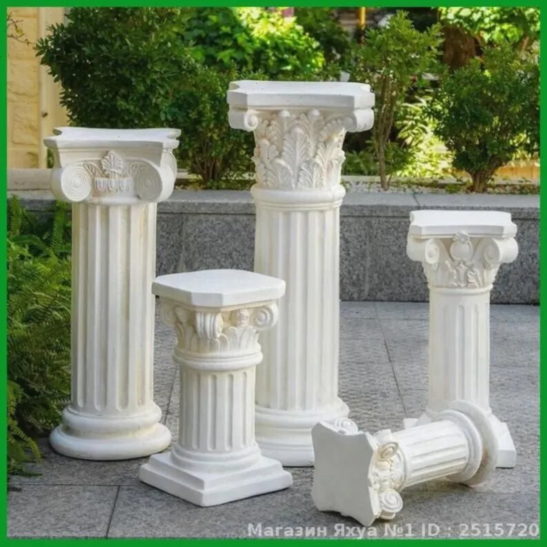 Садовая фигурка колонна из гипса 17x17x32 см для сада и дома — фото 1