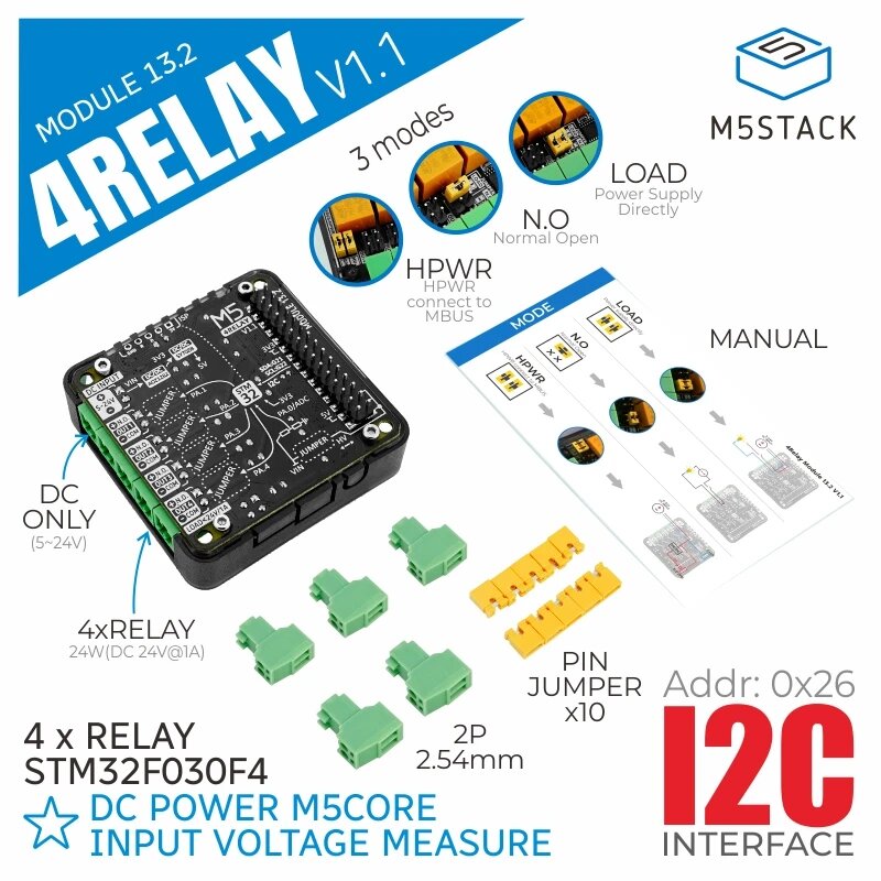 M5Stack 4-канальный релейный модуль 13.2 v1.1