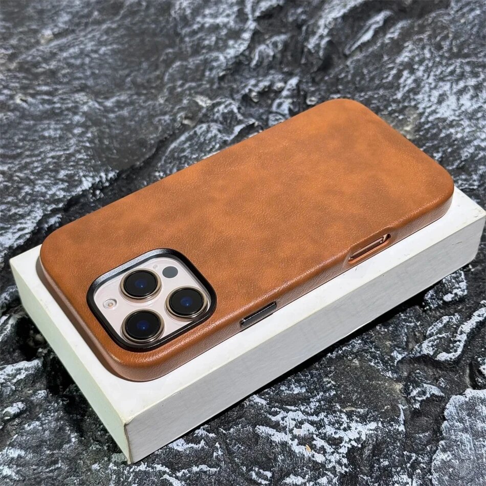 Для Magsafe Wireless Charge Магнитный противоударный Brown FMW CC, For iPhone15 Pro Max