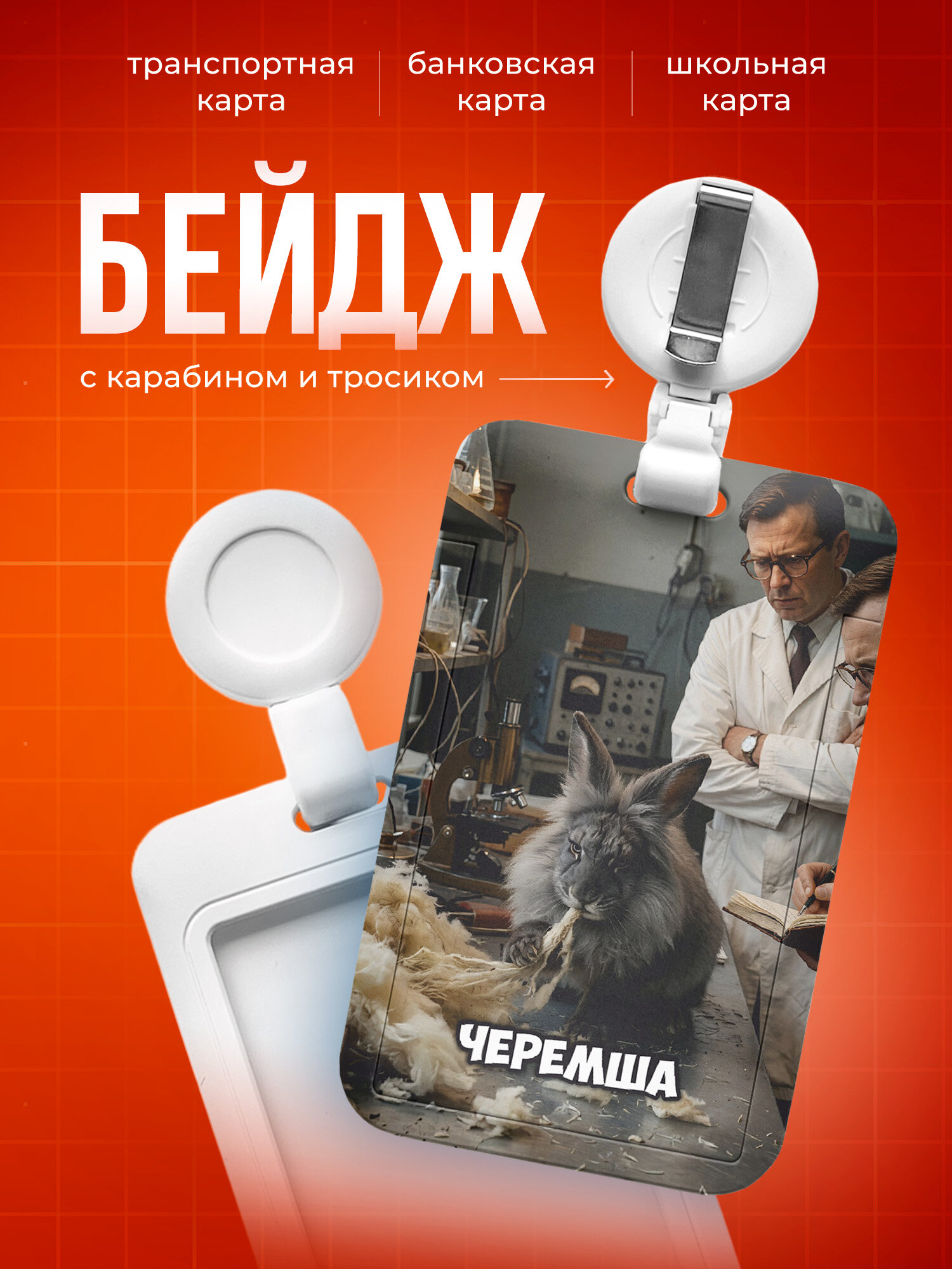 Бейдж чехол для пропуска, карты IREVIVE, с принтом Черемша Советский Союз