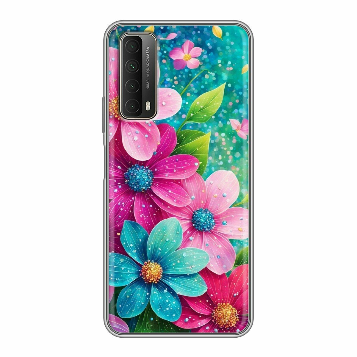 Чехол для Huawei P Smart (2021) с принтом для женщин с цветочками (Хуавей П Смарт 2021)