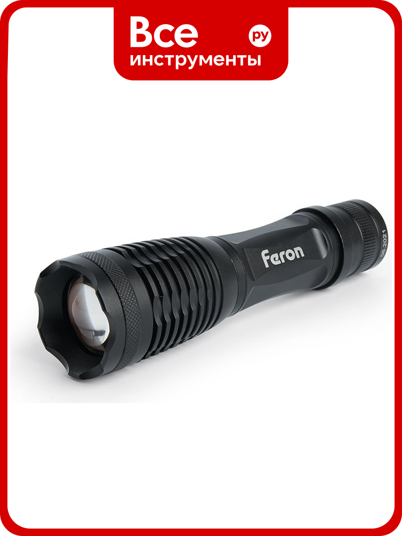 Ручной фонарь FERON с аккумулятором TH2401 USB ZOOM 145x40x40мм, алюминий 41683