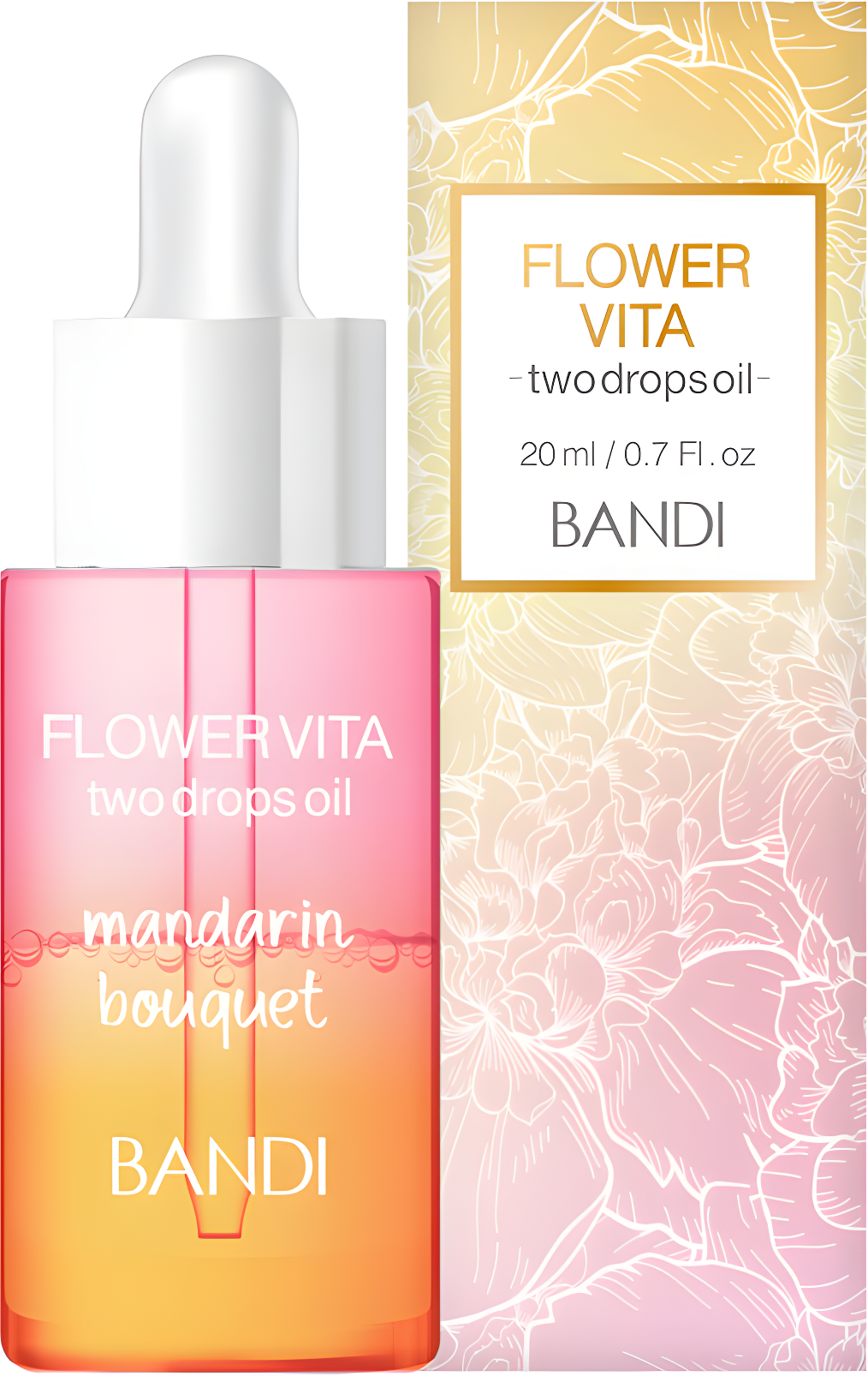 BANDI Двухфазное масло для кутикулы "Мандарин" Flower Vita Two Drops Oil Mandarin Bouquet 300ml
