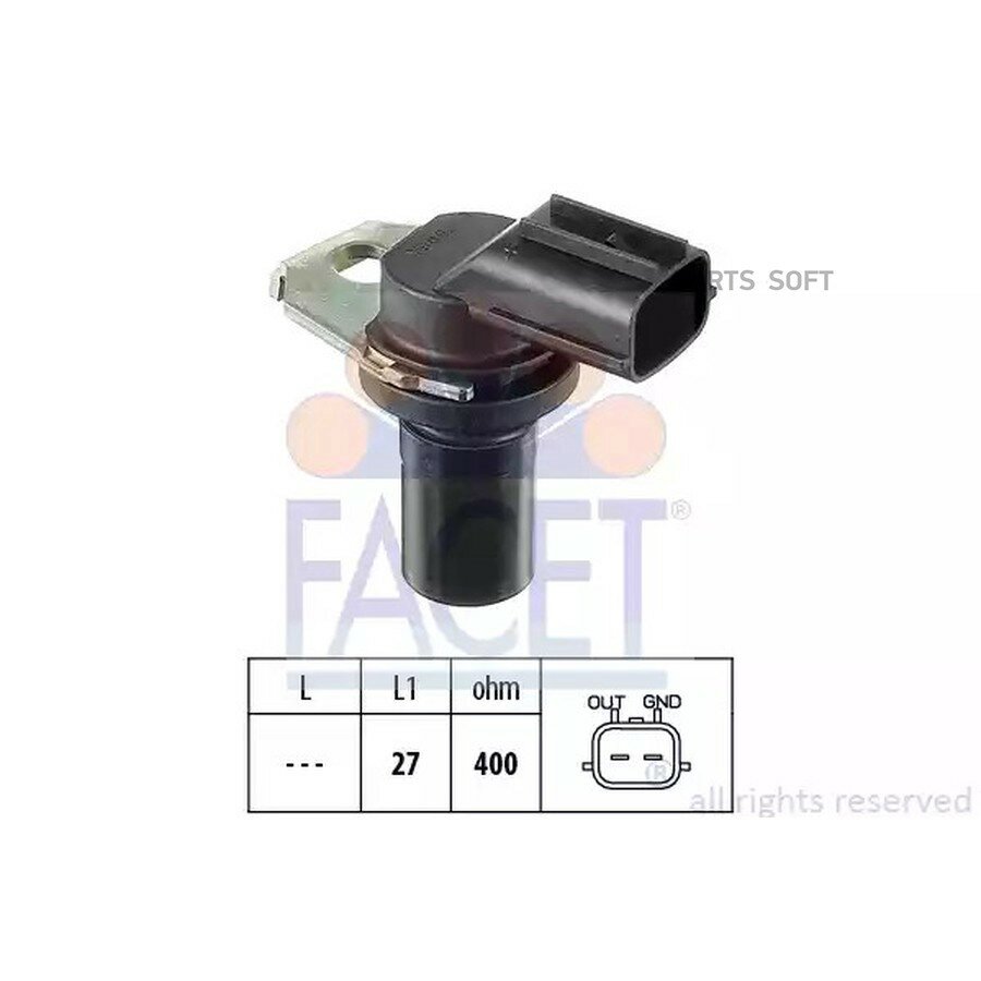 Датчик положения коленвала Ford C-Max/Focus/Fiesta 04- от официального дистрибьютора, FACET, артикул 90308