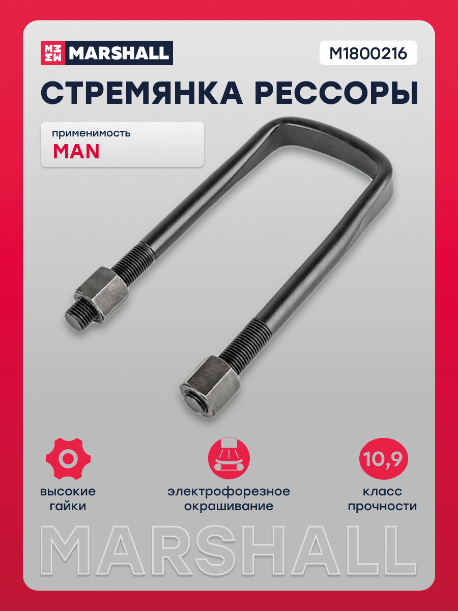 Стремянка рессоры MAN (M18x92/220x70) с гайками