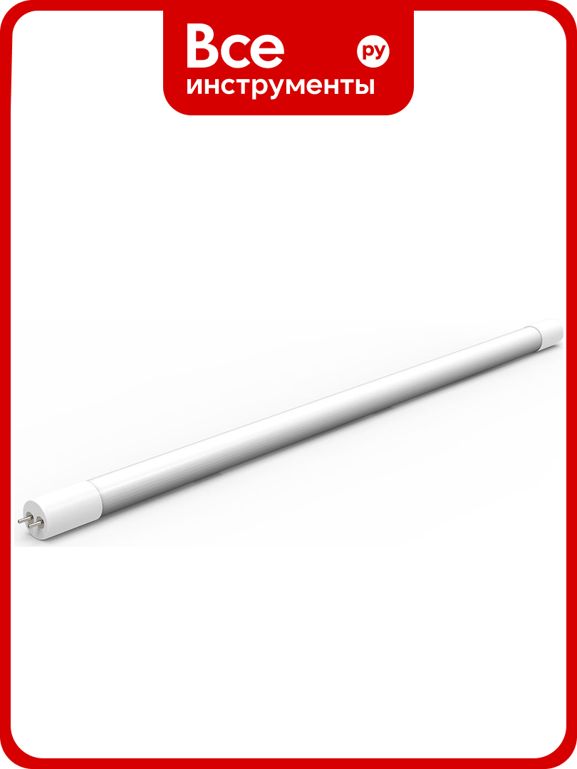 Лампа Gauss Elementary T8, 20W, 1560lm, 4000K, G13, 1200mm, стекло, поворотная,