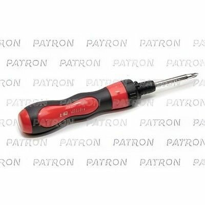 Отвертка реверсивная PATRON P-8152R Ph2, Sl6 трещоточная реверсивная переставная, силовая рукоятка, 215-300 мм