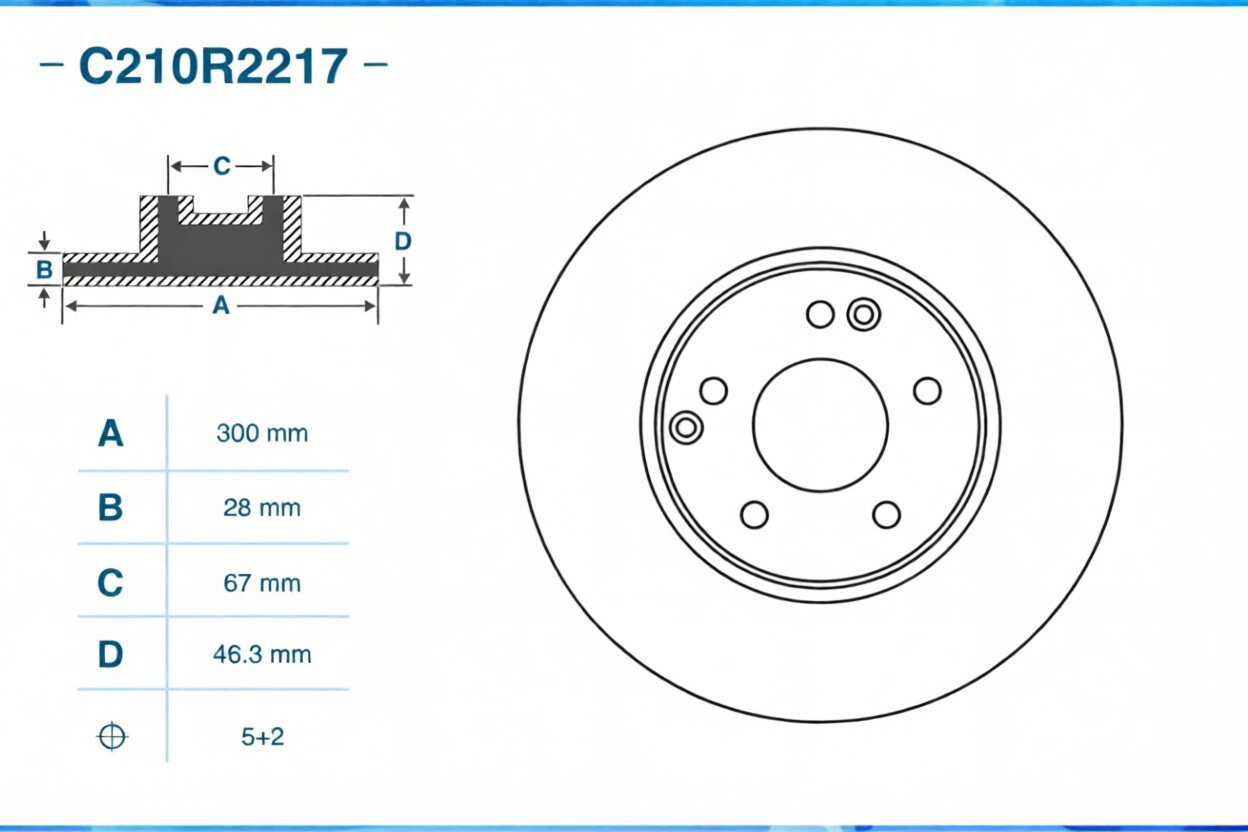 Тормозной диск передний C210R2217 CWORKS арт. C210R2217