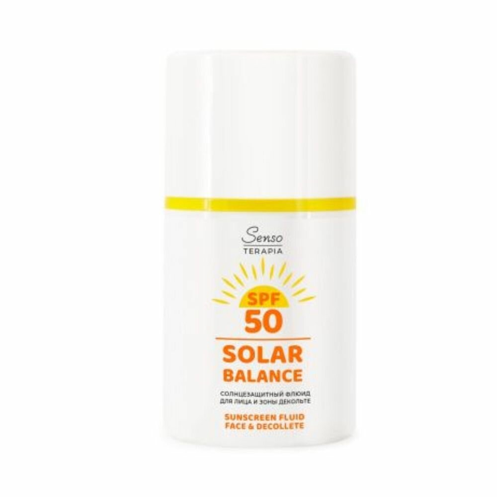 SensoTerapia Солнцезащитный флюид для лица и зоны декольте Soiar Balance spf 50, 50 мл/