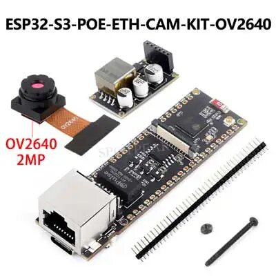 Плата разработки ESP32-S3 Ethernet Spotpear POE-ETH-CAM-OV2640