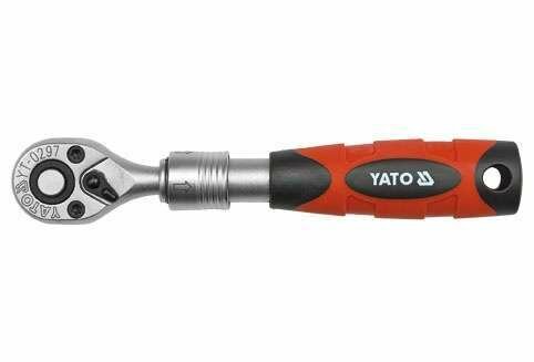 Трещотка YATO телескопическая 1/4", CrV6135, 72T, 150-200 мм, Тайвань, YT-0297