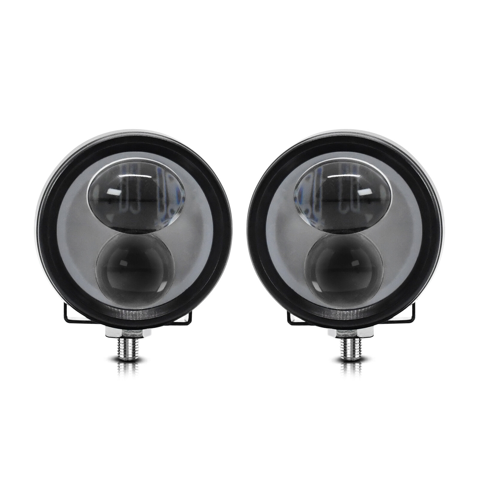 LED Driving Lights, 60W 6000LM, цветовая температура 6000K/3000K/4500K, водонепроницаемые круглые светодиодные прожекторы для мотоцикла, грузовика, , UTV, SUV, лодки, черный цвет, размер 4.85*4.85*4.48cm, 2 штуки