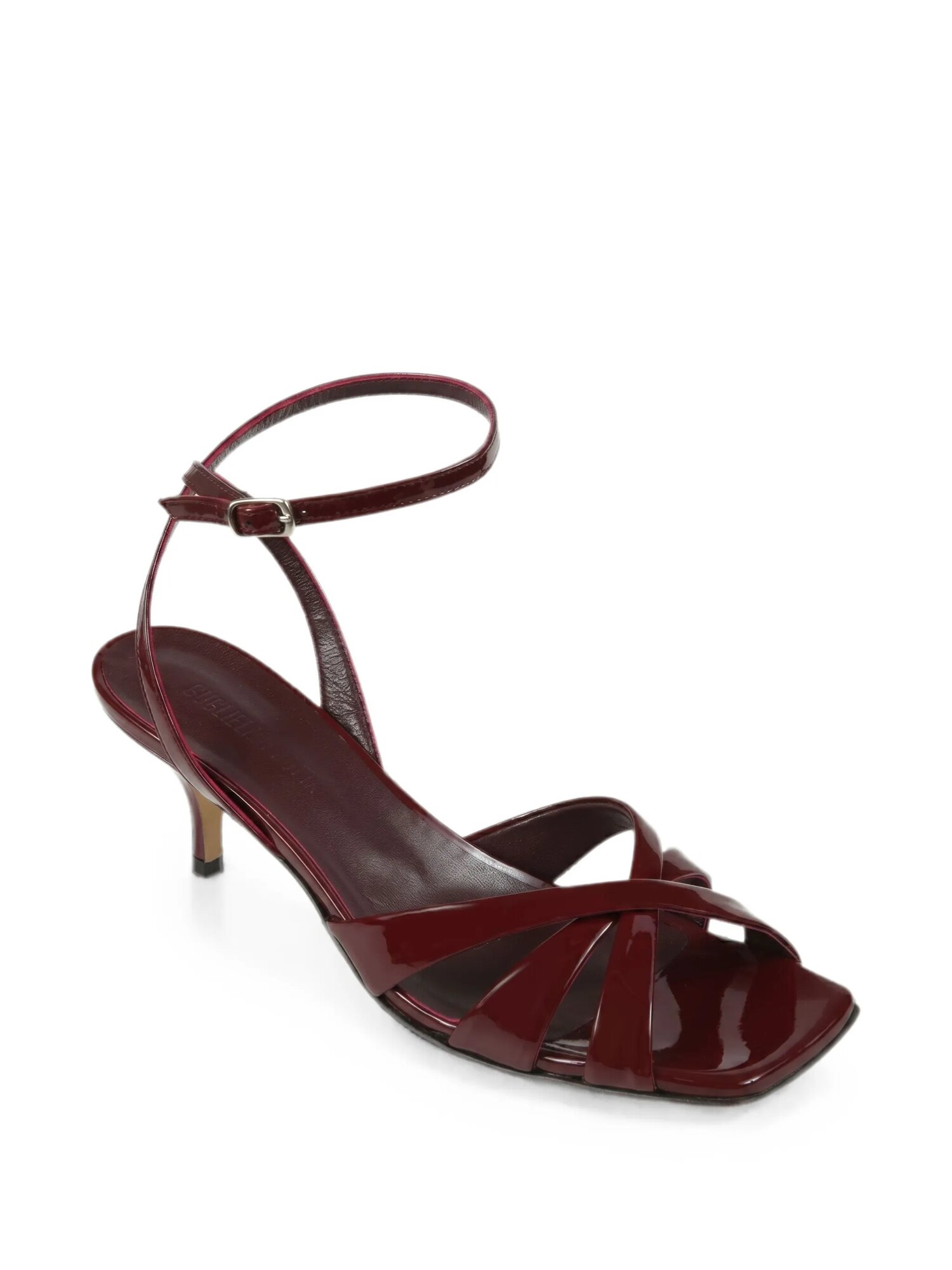 Босоножки Guglielmo Rotta Patent-leather crossover-strap sandals, размер 36, красный — фото 1