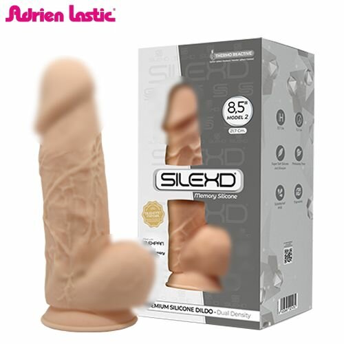 Adrien Lastic Фаллоимитатор на присоске с мошонкой SileXD Model 2 - 8.5", бежевый (21.7 см 5.3 см)