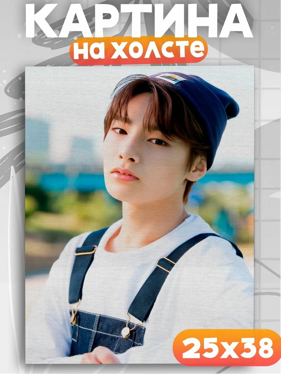 Картина на стену Ай Эн Stray kids кпоп, на подрамнике, 1шт, 38х25 размер.