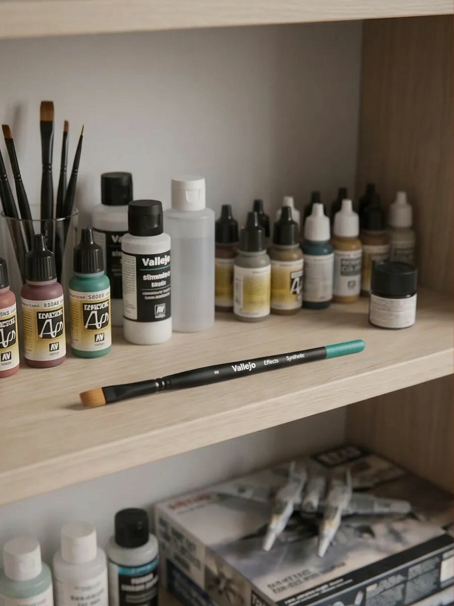Кисточка Vallejo Flat Rectangular Synthetic Brush No. 8 — фото 1