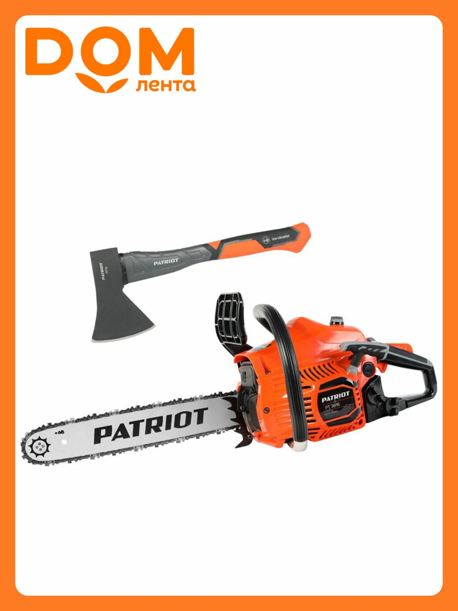 Пила бензиновая цепная Patriot PT 3816 с топором Patriot APF-600 220105521