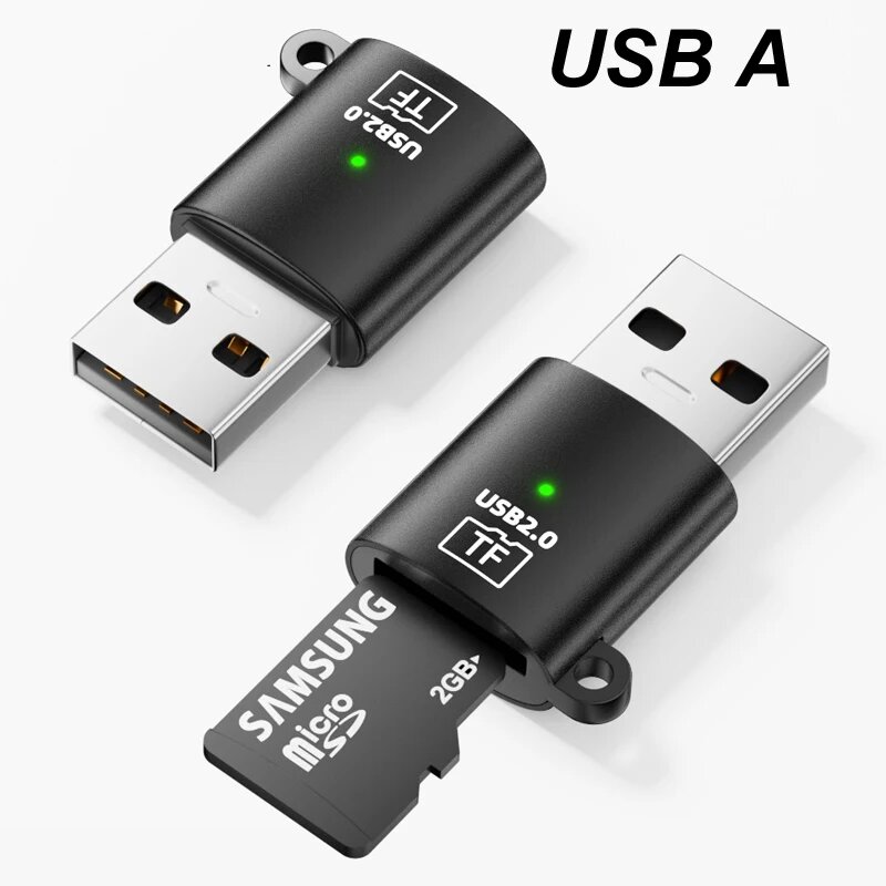 Картридер USB Type-C/USB A для SD/Micro SD/TF карт USB-A