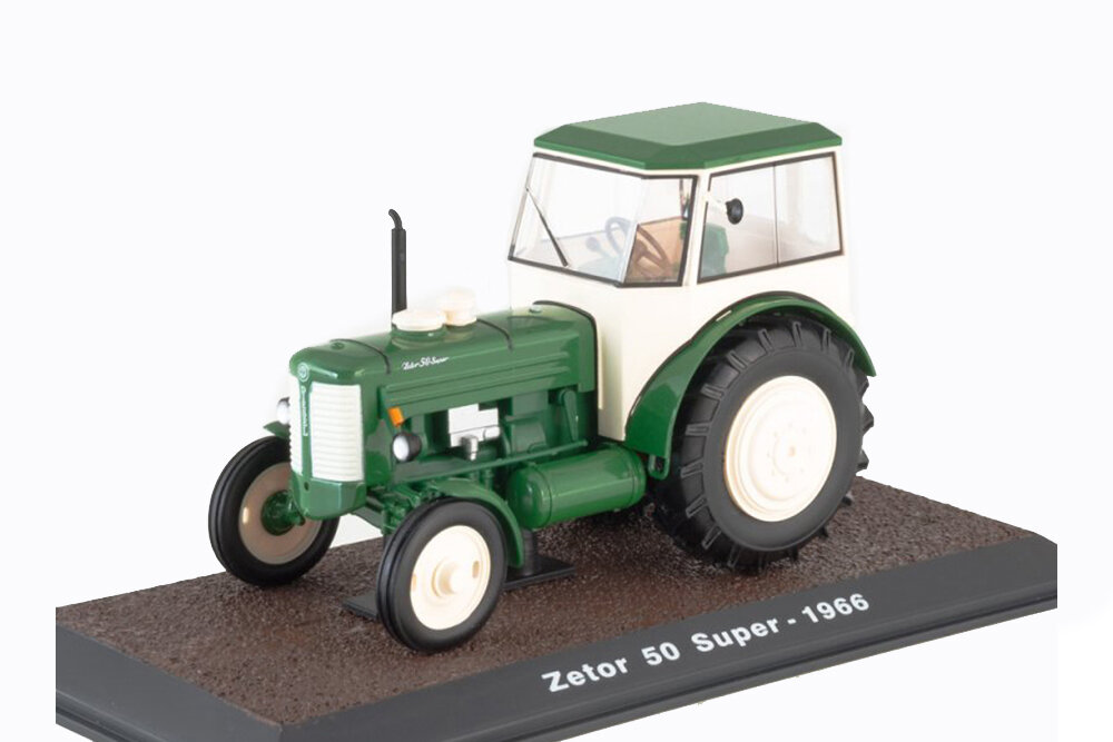 Модель коллекционная ATLAS Трактор zetor 50 super 1966 / зетор зелено-белый (длина 12-15 см)