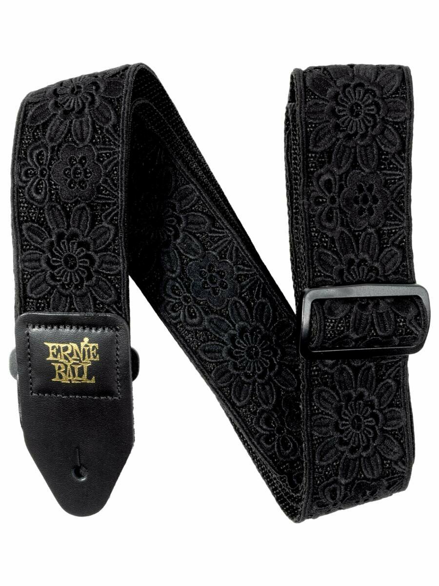 ERNIE BALL 5438 - гитарный/бас ремень Daisy After Dark Jacquard, полипропилен, кожаные нашивки