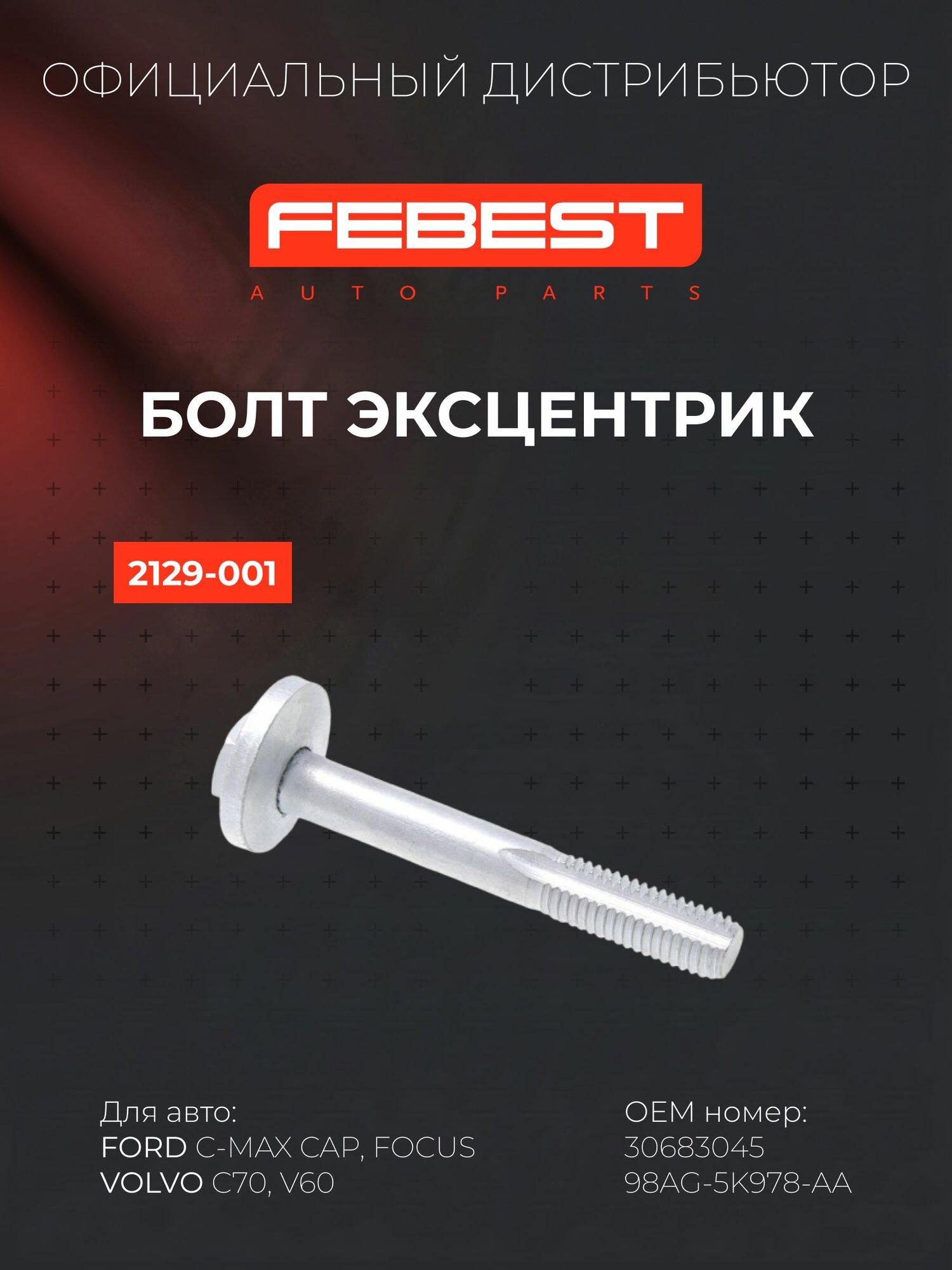 Болт с эксцентриком для Ford, Volvo 2129-001 FEBEST
