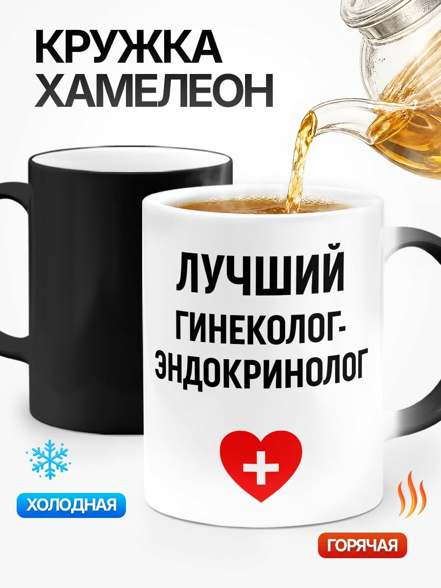 Кружка хамелеон подарок врачу Лучший Гинеколог-эндокринолог