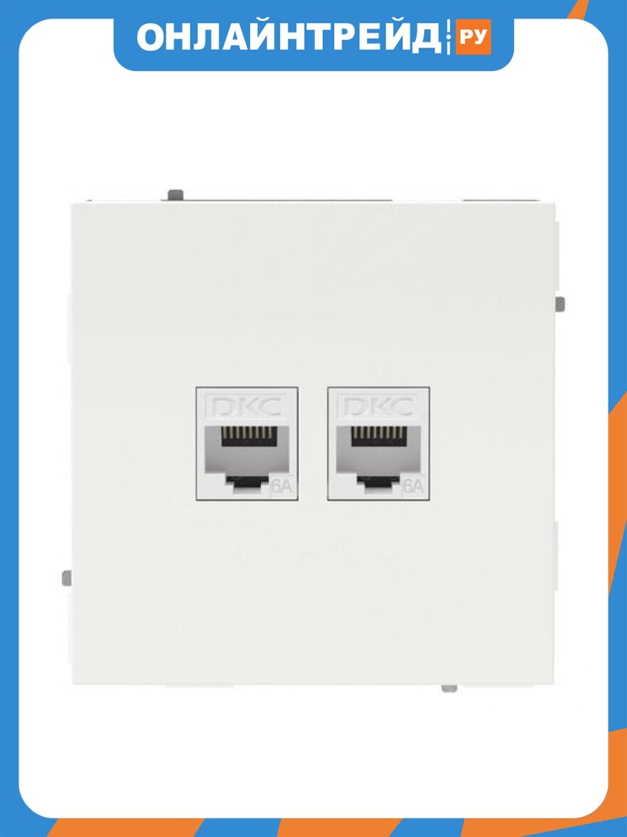 Розетка компьютерная Dkc 2-м KANT RJ45 кат.6A без шторки бел. магнолия, 7000674