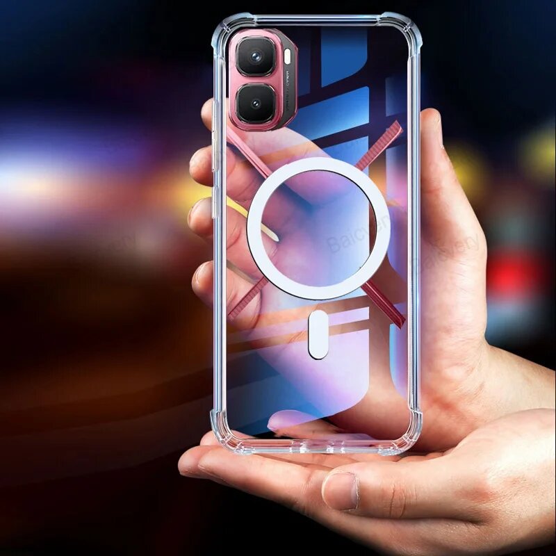 Защитный противоскользящий чехол для Infinix GT 50 Pro с магнитной наклейкой