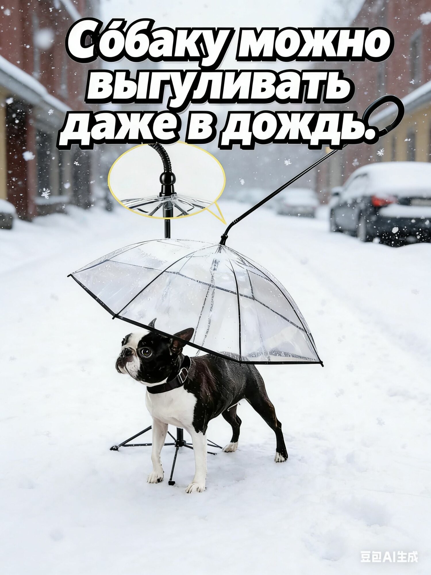 Зонт для собак, прозрачный зонт, комбинация из собачьей веревки