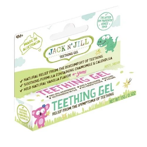Jack N'Jill Детский успокаивающий гель для дёсен при прорезывании зубов. Teething Gel 15 г. от 4 мес. Австралия.