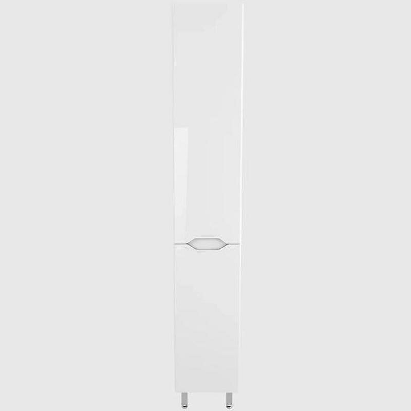 Шкаф пенал Style Line Марелла 30 L Люкс Plus СС-00002428 с бельевой корзиной Белый глянец антискрейтч