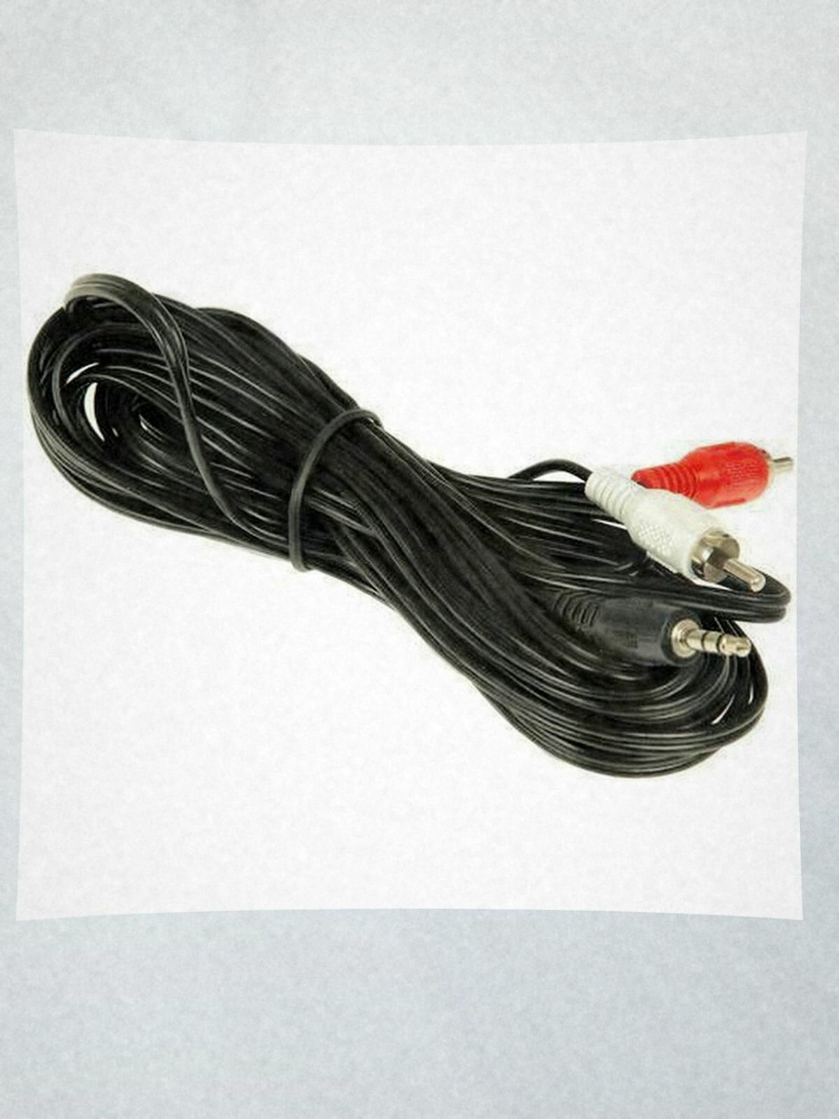 Аудиокабель, разъем jack 3.5 мм-2RCA, цвет- черный, полезный