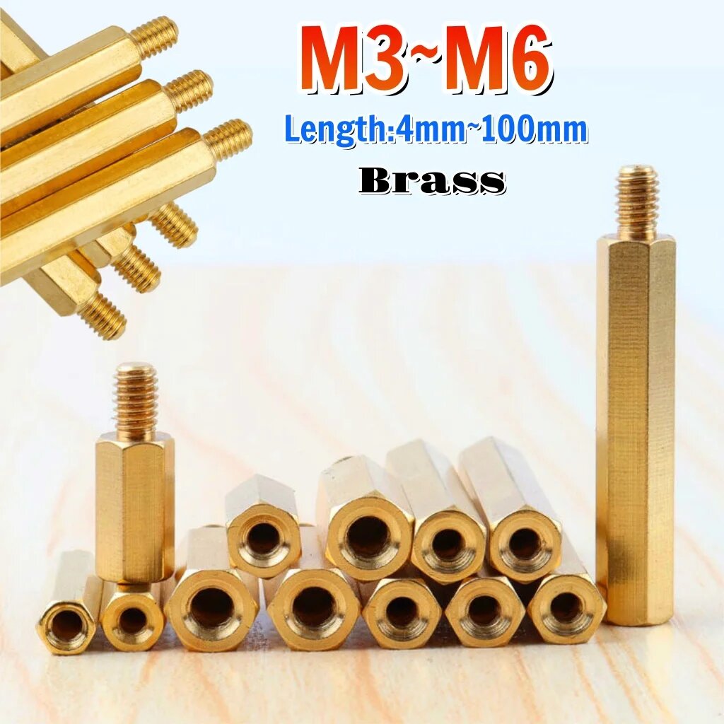 Латунные шестигранные стойки-спейсеры M3-M6 3-30 шт. 12mm, M5(Thread 7mm)5pcs