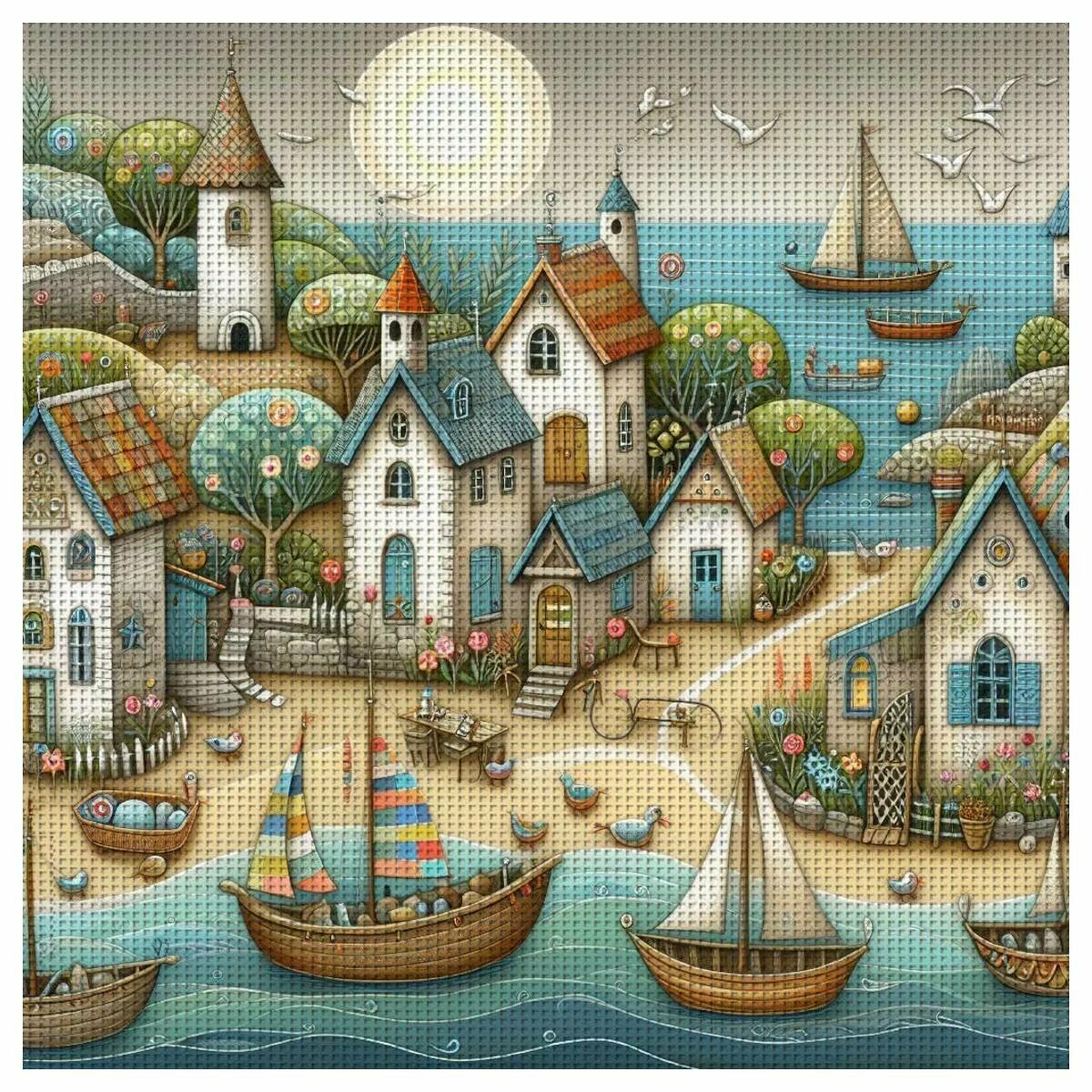 1pc 11CT бесцветные печатные ткани кросс-стежок набор,40x40cm/15.7x15.7 дюймов полиэстер, смешанный co
