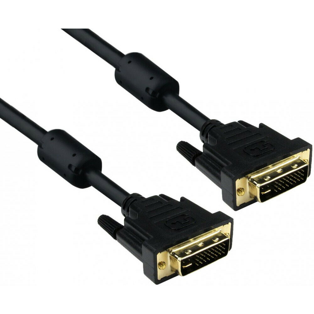 Кабель DVI-D Dual Link 1.8 м ExeGate EX-CC-DVI2F-1.8, позолоченные контакты, ферритовые фильтры