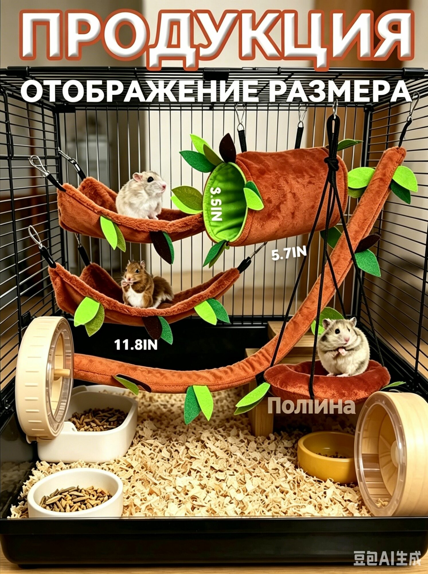 Гамак и туннель для грызунов, 5 шт, аксессуары для клеток, для морских свинок, хомяков и крыс. набор для клетки подвесной гамак