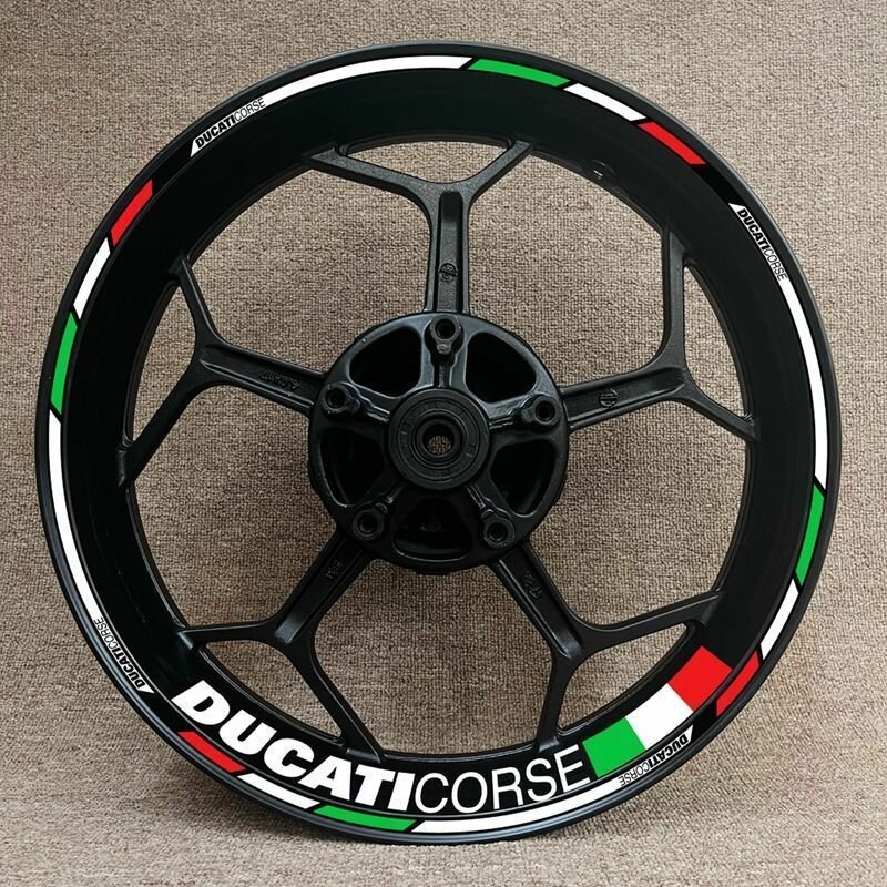 Наклейки на обод колеса Ducati Corse, светоотражающие, водонепроницаемые, комплект 4 шт. для 4 сторон ободов, для мотоциклов Ducati