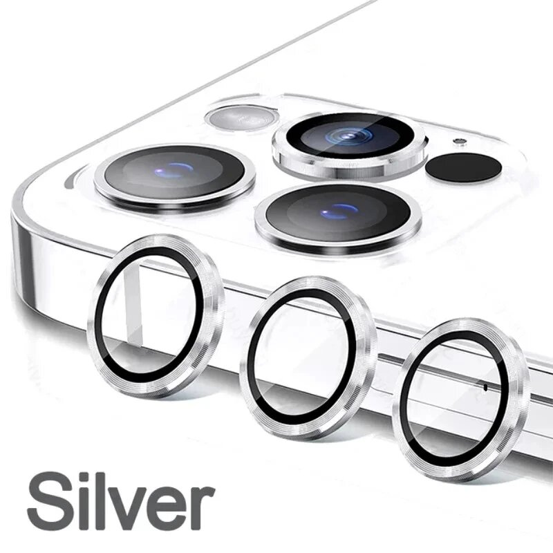 Защитное стекло для камеры (1 шт.) для iPhone 11, 12, 13, 14, Серебряный, 13Pro or 13ProMax, Silver