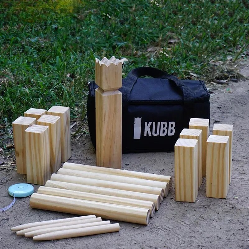 Деревянная игра Kubb для улицы и парка