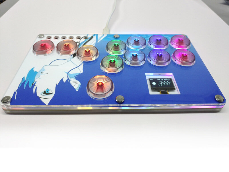 12-Клавишная накладка HITBOX Pattern 1 Светло-серая прозрачная накладка для PS4 контроллера бойцовского жанра для игры