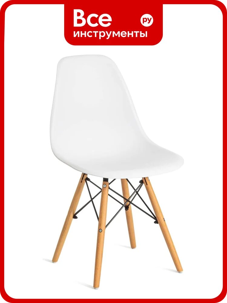Стул Tetchair Cindy eames mod. 1801 / 1 шт. в упаковке дерево бук/металл/сиденье пластик, 45x51x82 см, white белый 20229