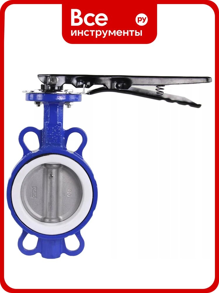 Поворотный затвор DN-ru WCB-316L-PTFE Ду100 Ру16, углеродистая сталь, PTFE, с ручкой D050-02265