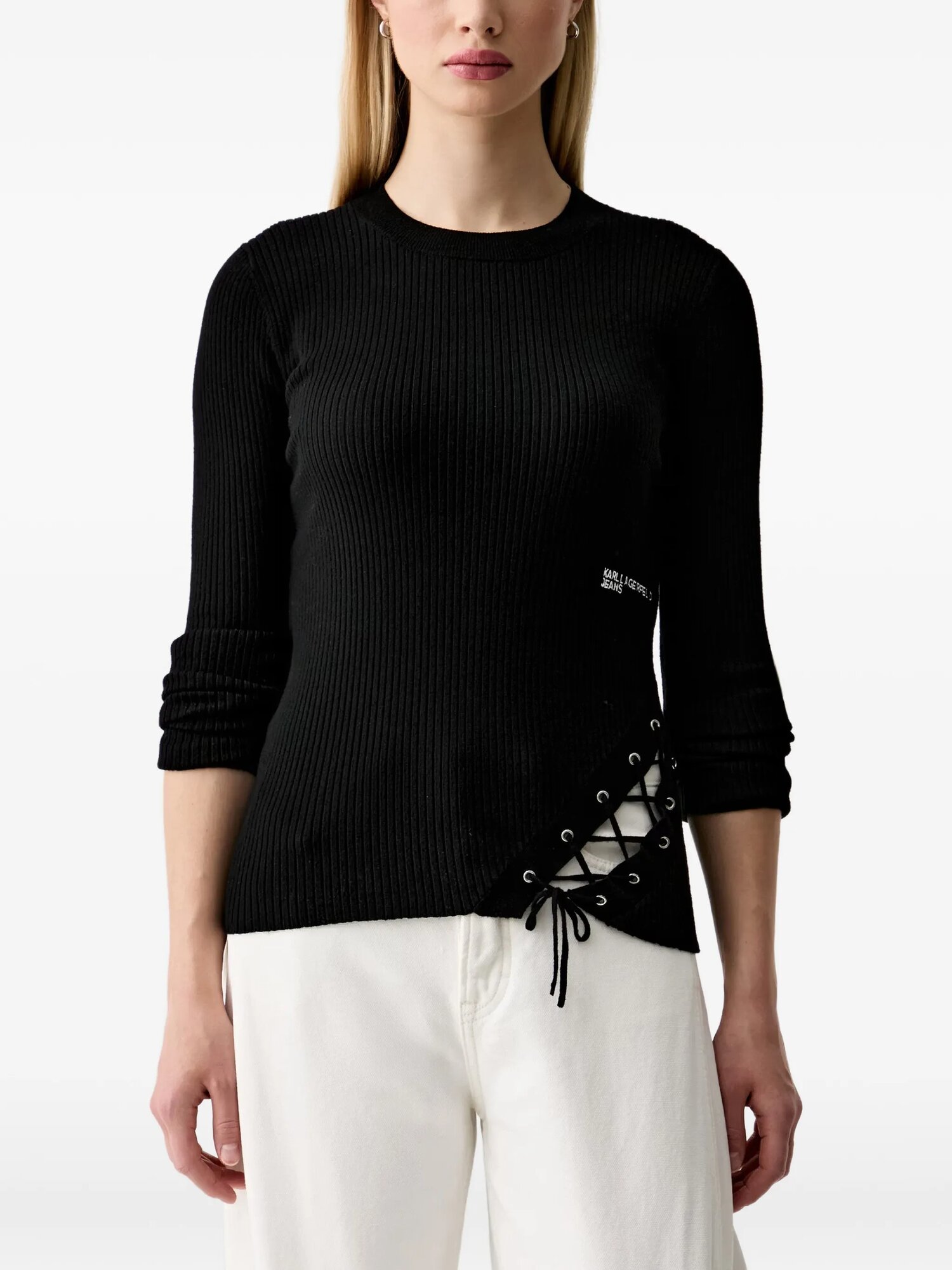 Свитер Lace-up ribbed sweater