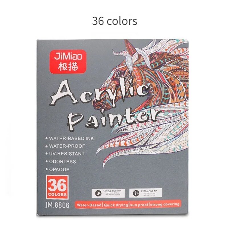 Акриловые краски JiMiao 36 цветов